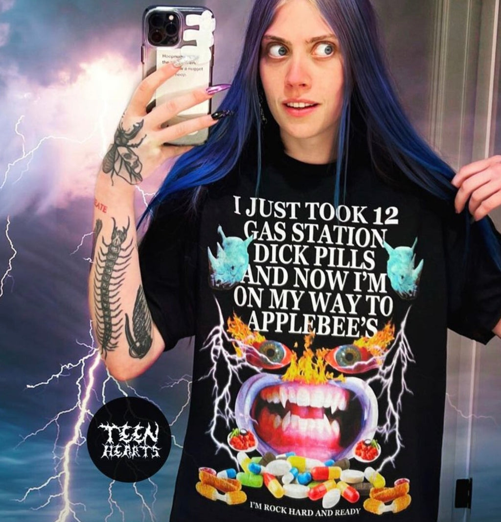 Gas Station Dickpills Tee Teen Hearts Clothing